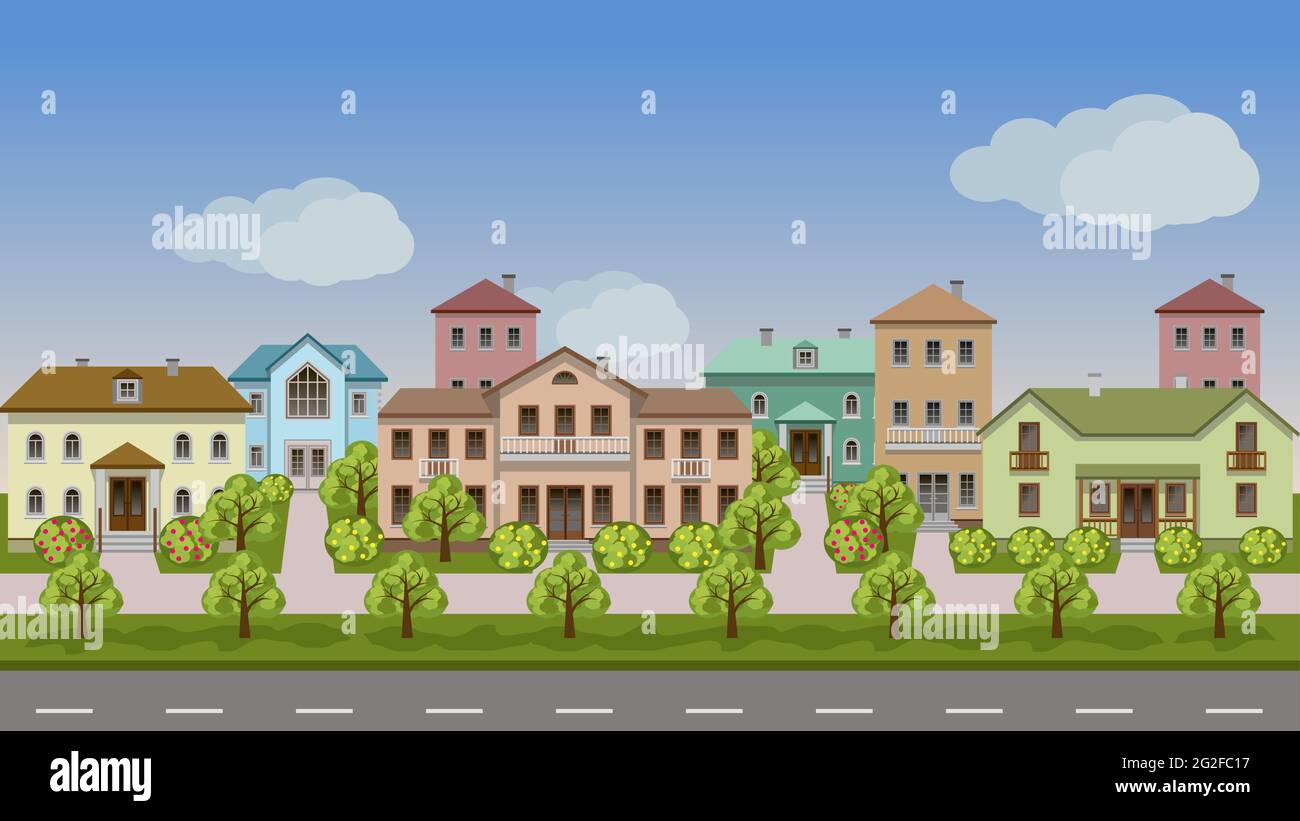 Flowers in urban landscape Stock Vector Images - Alamy