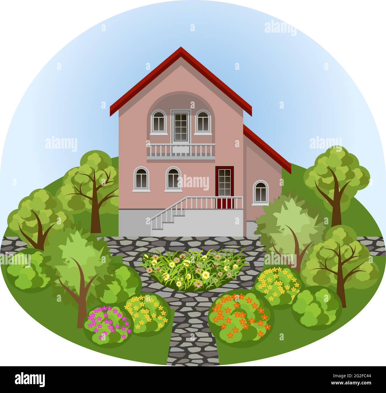 Summer residence garden Stock Vector Images - Alamy