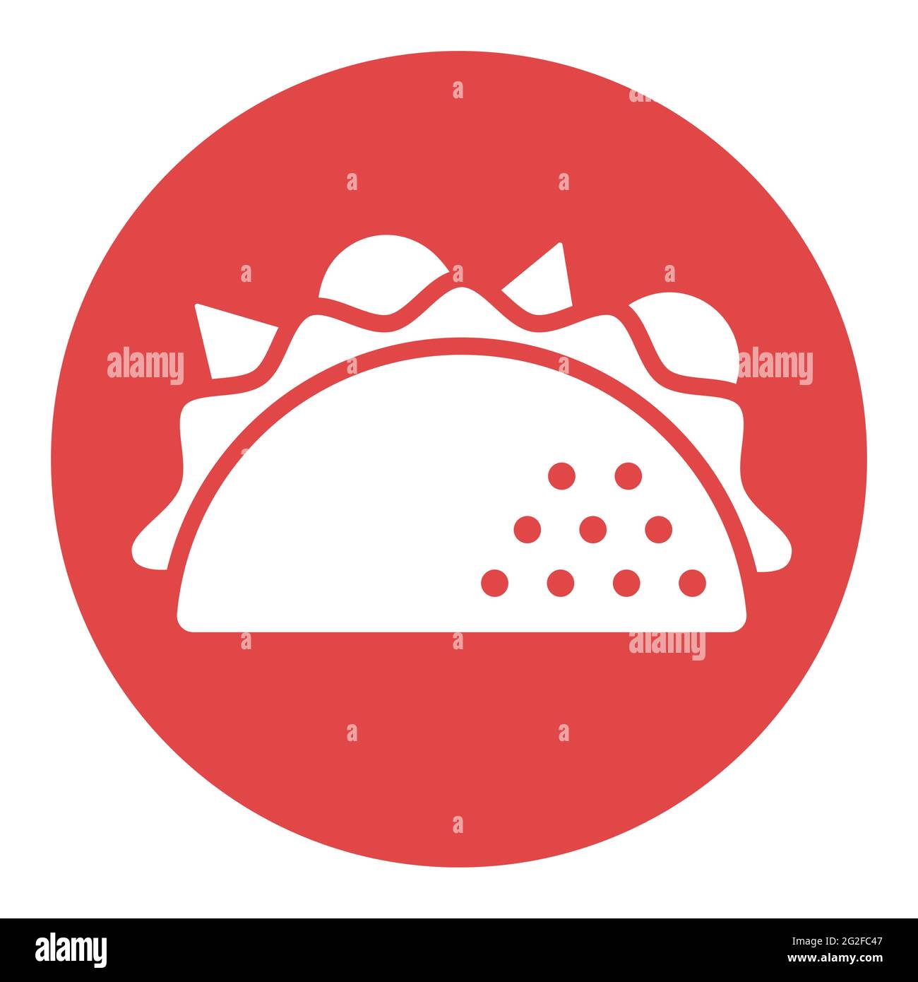 Taco vector white glyph icon. Fast food sign. Graph symbol for cooking ...