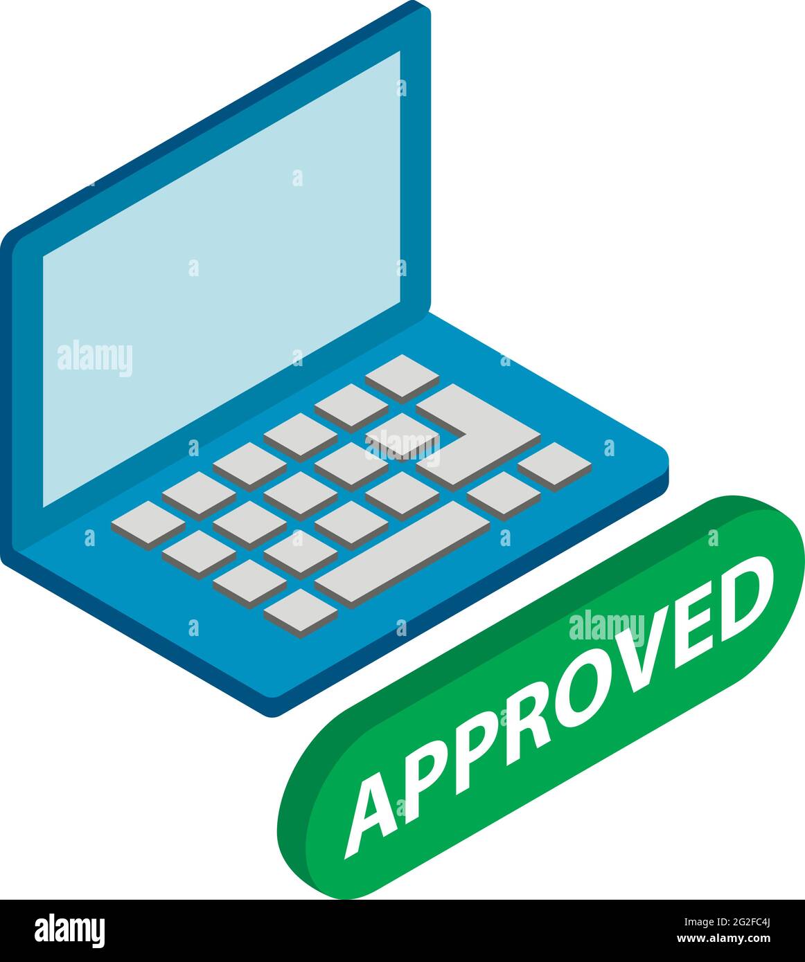 Approved laptop icon. Isometric illustration of approved laptop vector ...