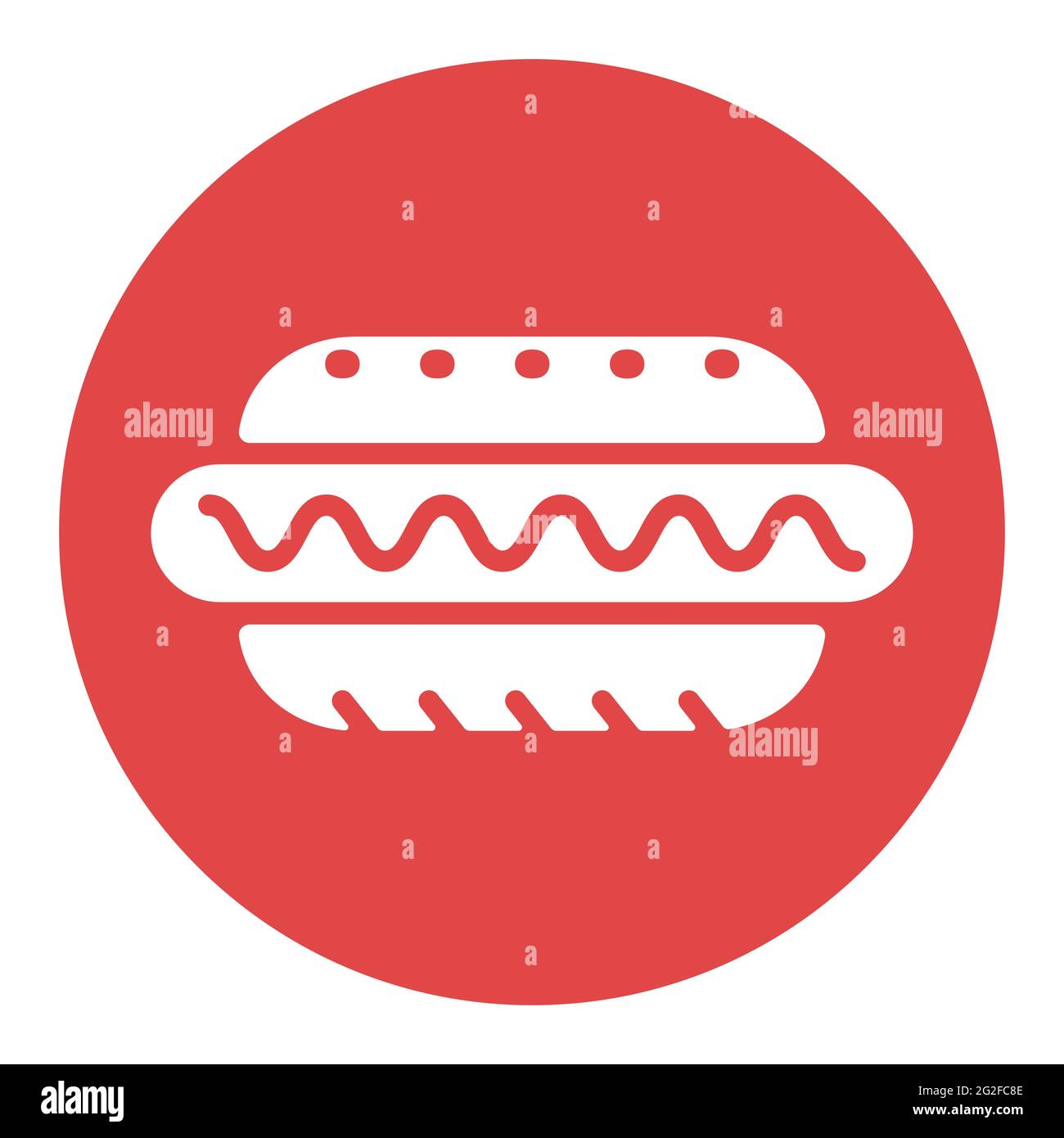 Hot dog vector white glyph icon. Fast food sign. Graph symbol for ...
