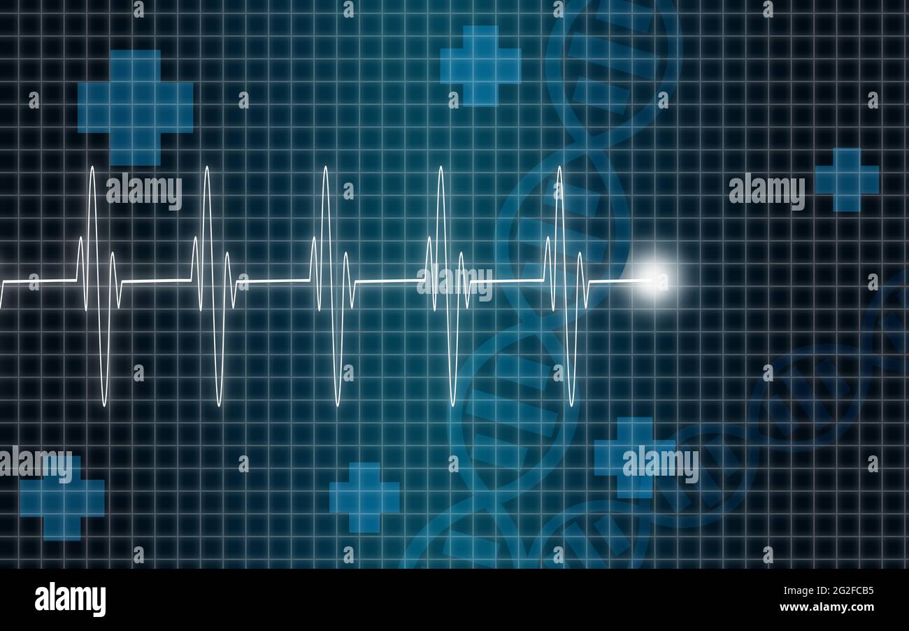 Illustration of heart machine display, 3D rendering Stock Photo - Alamy