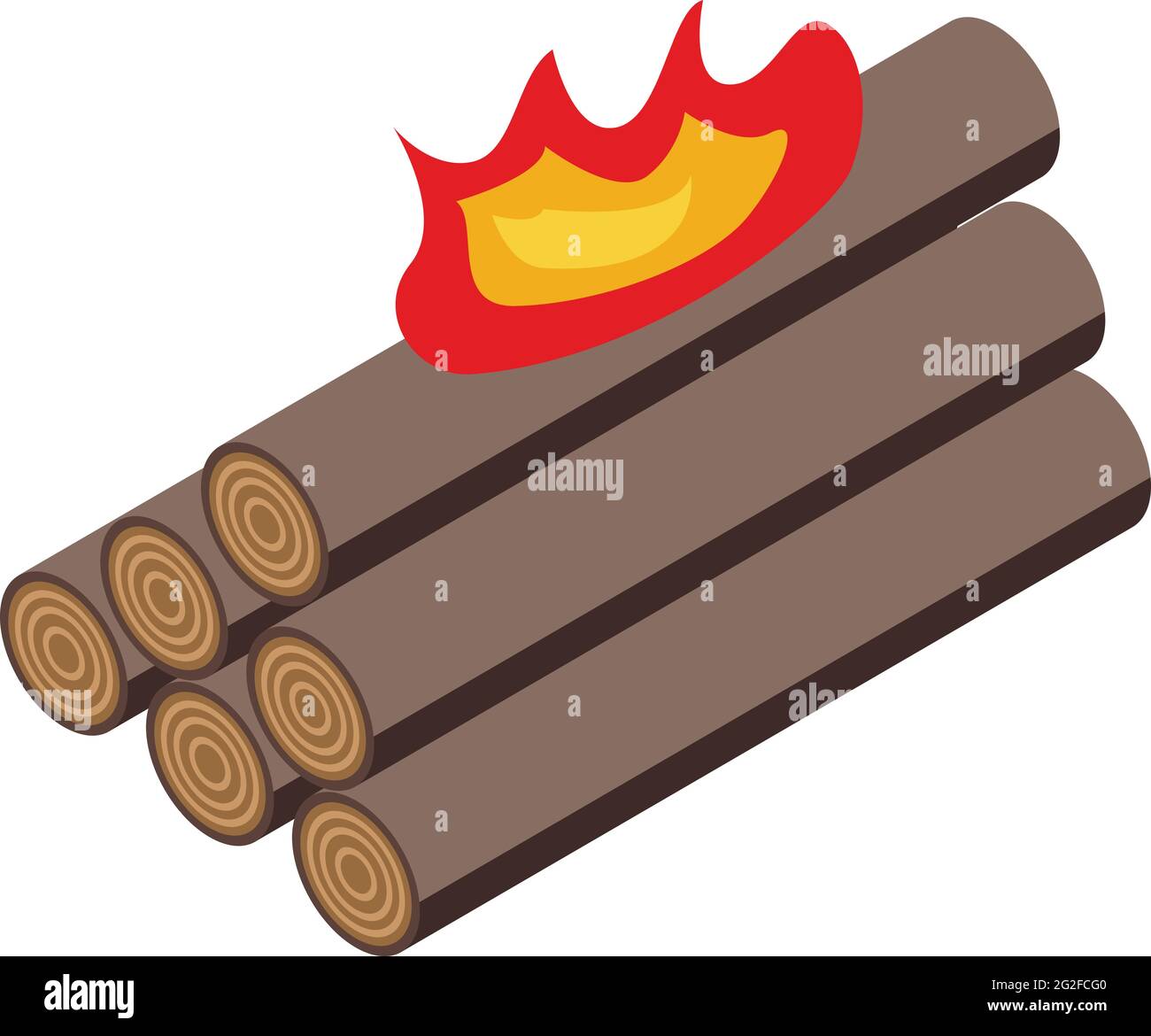 Burning logs icon. Isometric of Burning logs vector icon for web design ...