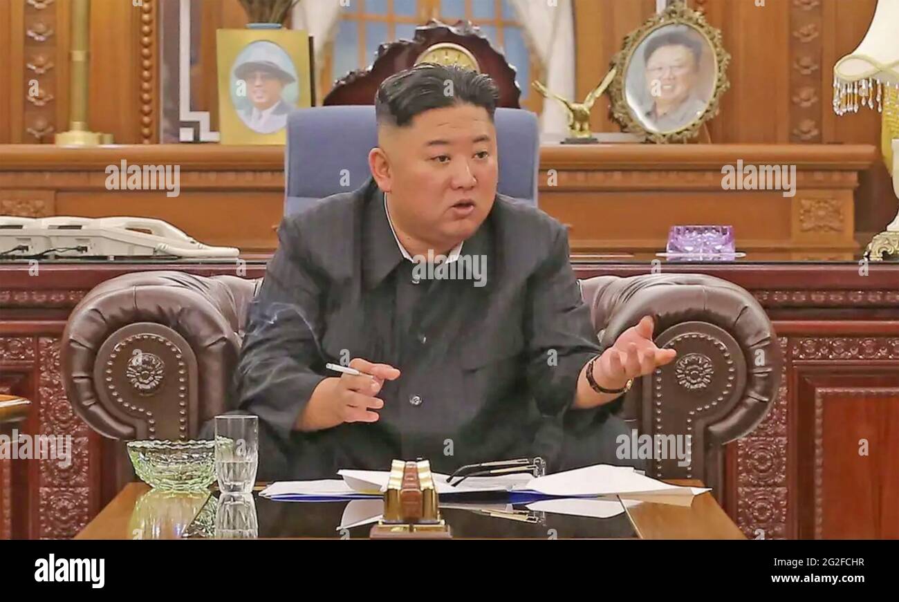 KIM JONG-UN North Korea's Supreme Leader in a photo released on 8 Juner ...