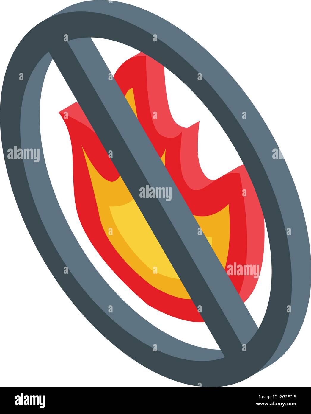 Fire ban sign icon. Isometric of Fire ban sign vector icon for web ...