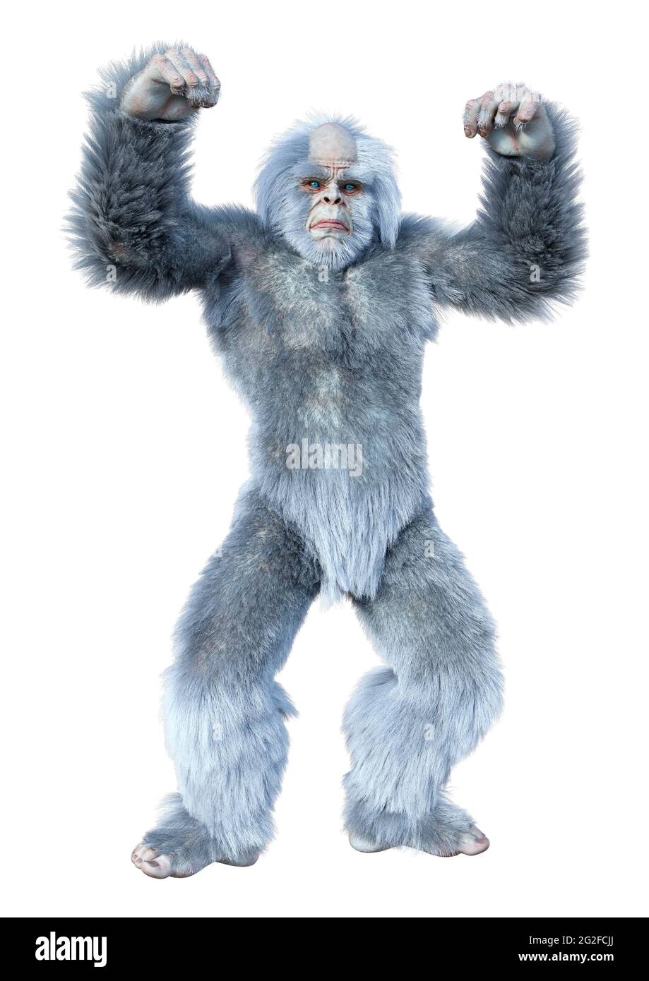 3D rendering of a fantasy creature yeti isolated on white background ...