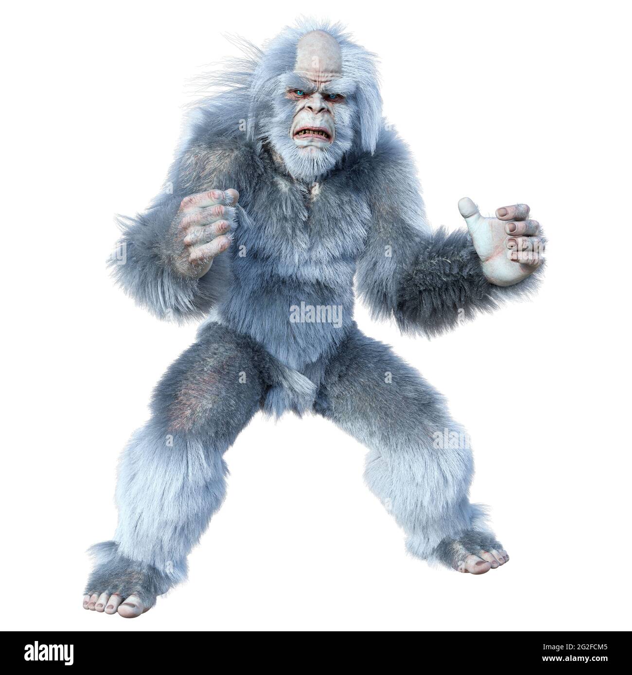 3D rendering of a fantasy creature yeti isolated on white background ...