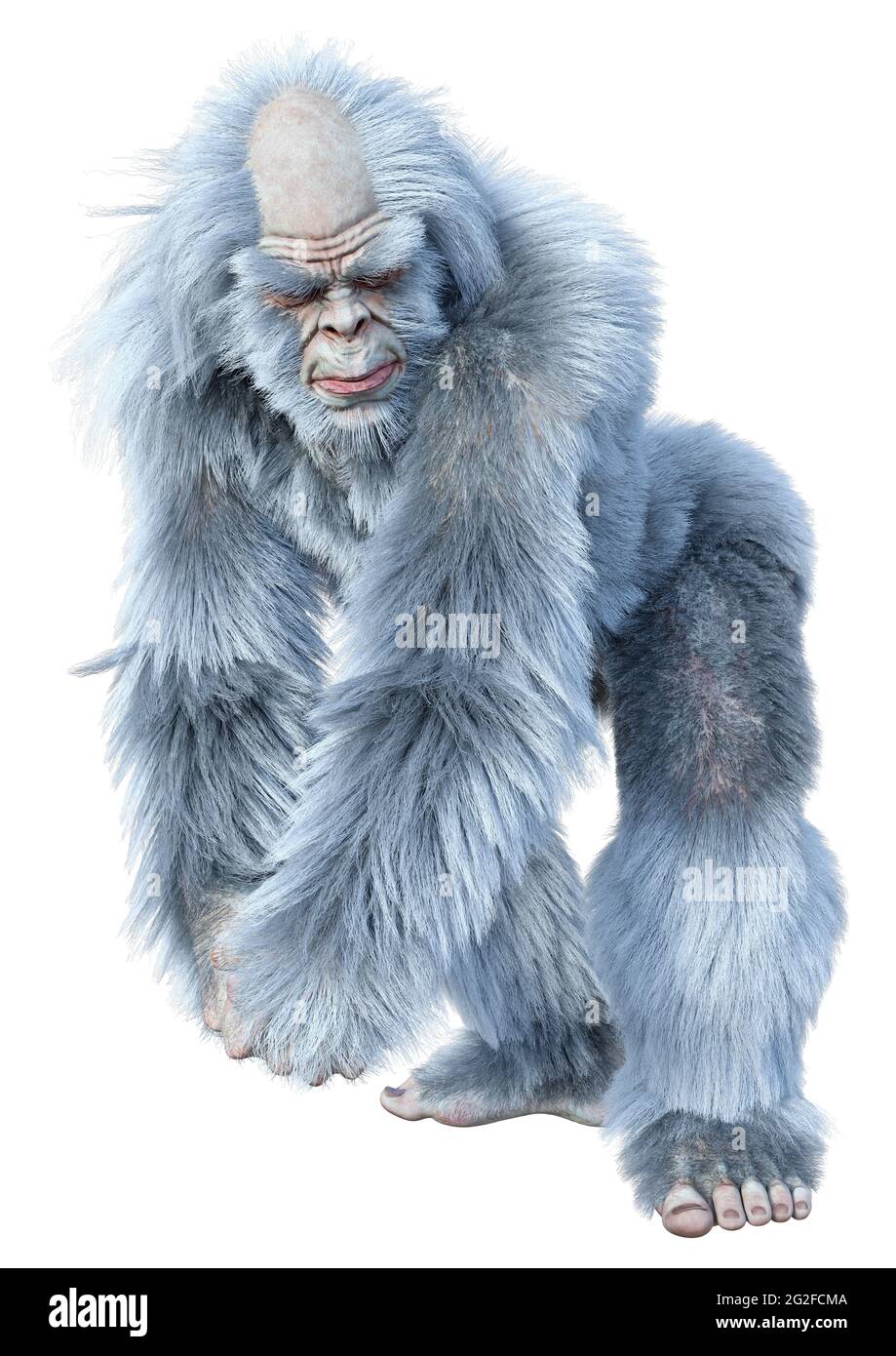 3D rendering of a fantasy creature yeti isolated on white background ...