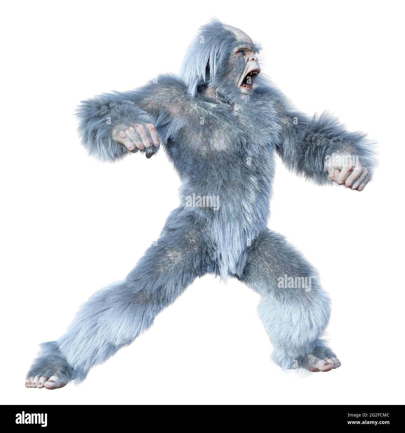 3D rendering of a fantasy creature yeti isolated on white background ...
