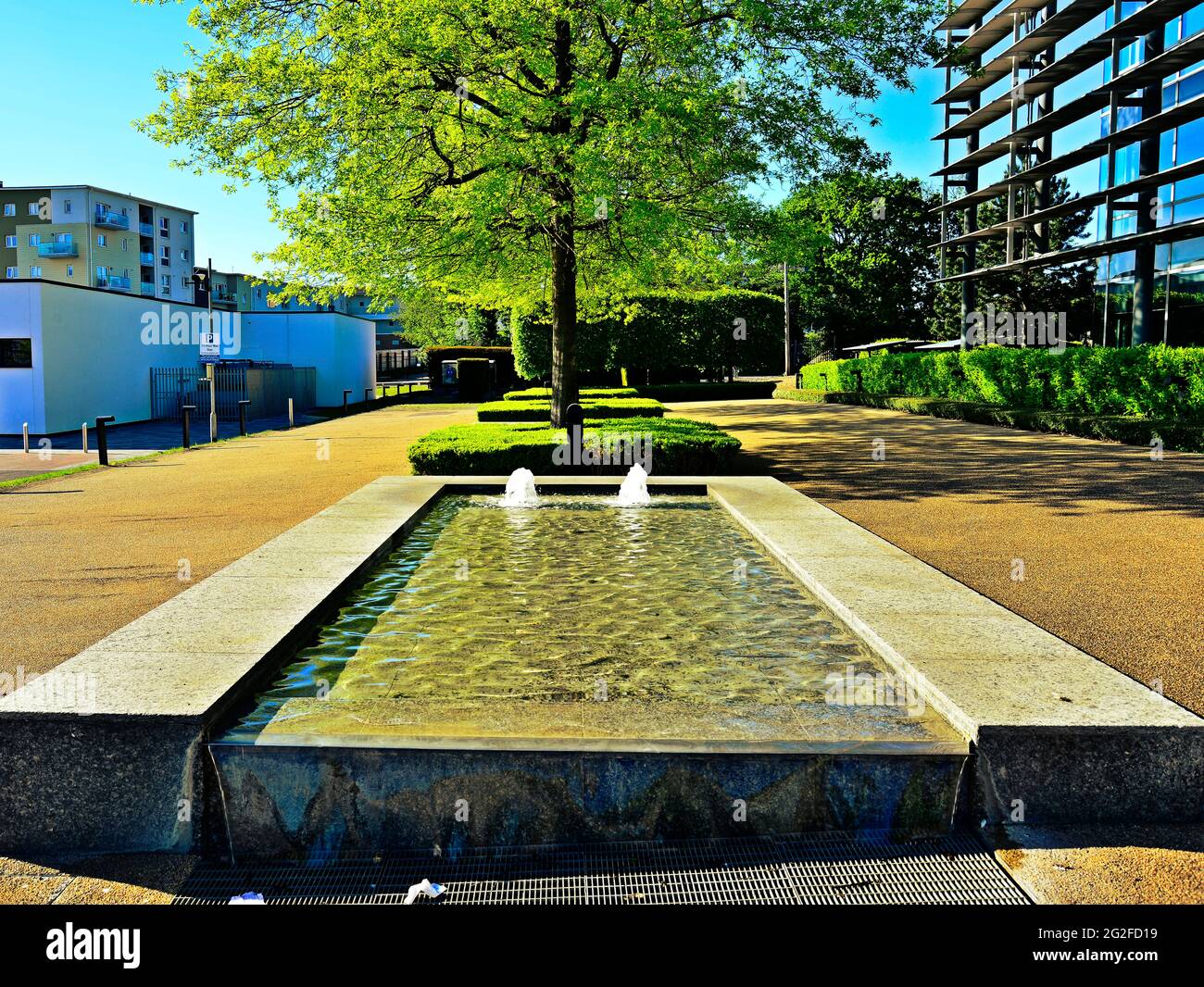 Front view of water fountain Stock Photo - Alamy