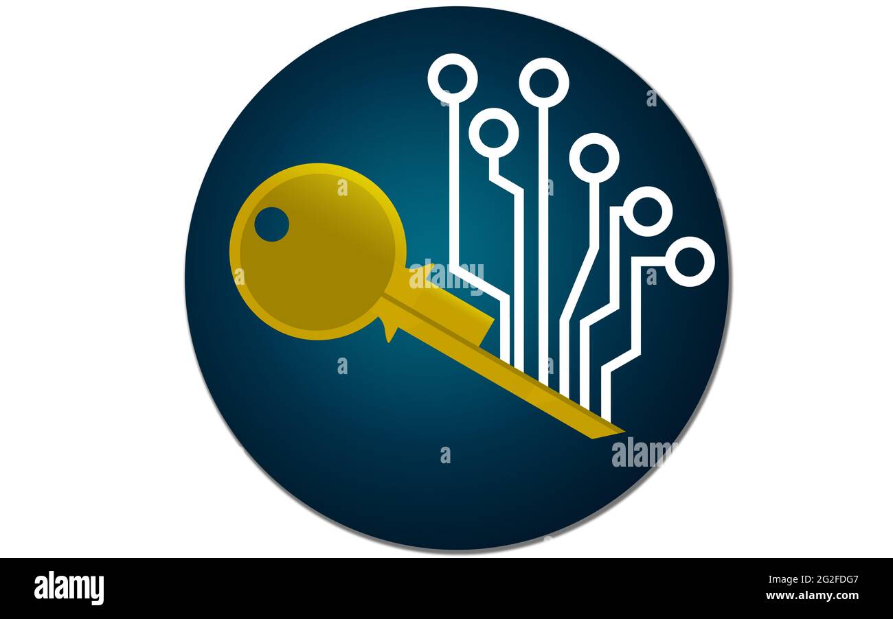 Cryptocurrency key icon isolated, 3D rendering Stock Photo - Alamy
