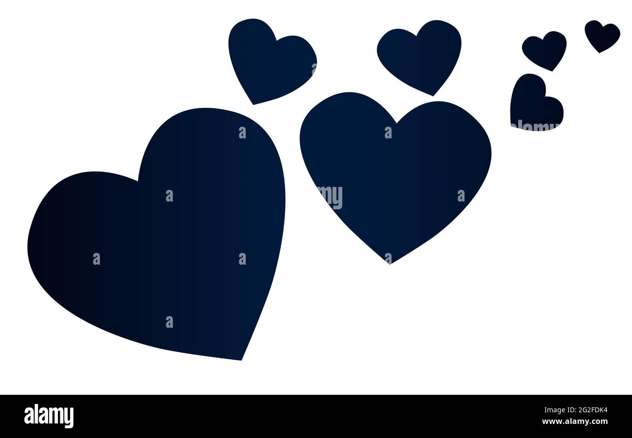 Blue heart icon love symbol set, 3D rendering Stock Photo - Alamy