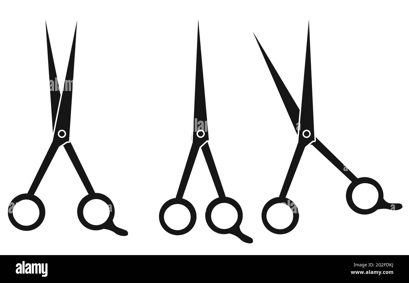 Isolated cutting scissors icon on white background, 3D rendering Stock ...