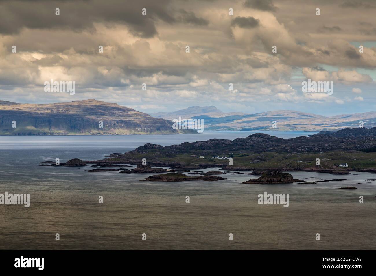 The Inner Hebrides of Scotland, showing a headland on the Isle of Mull ...