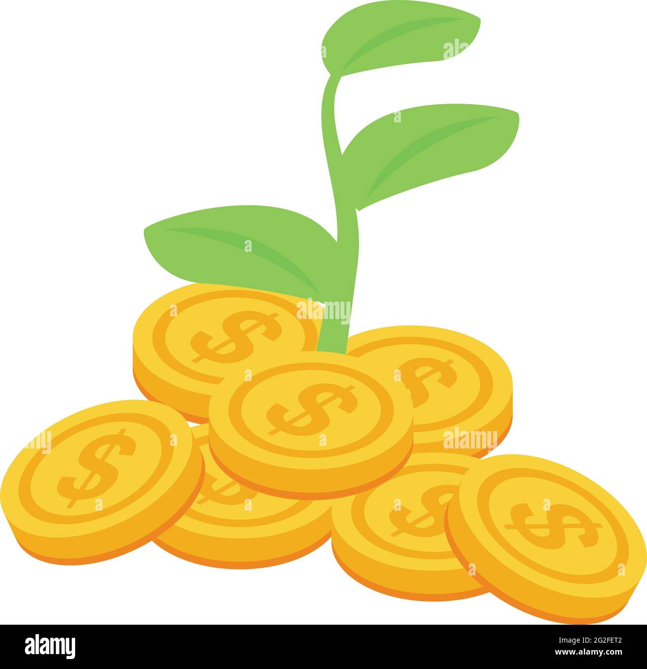 Plant coin result money icon. Isometric of Plant coin result money ...