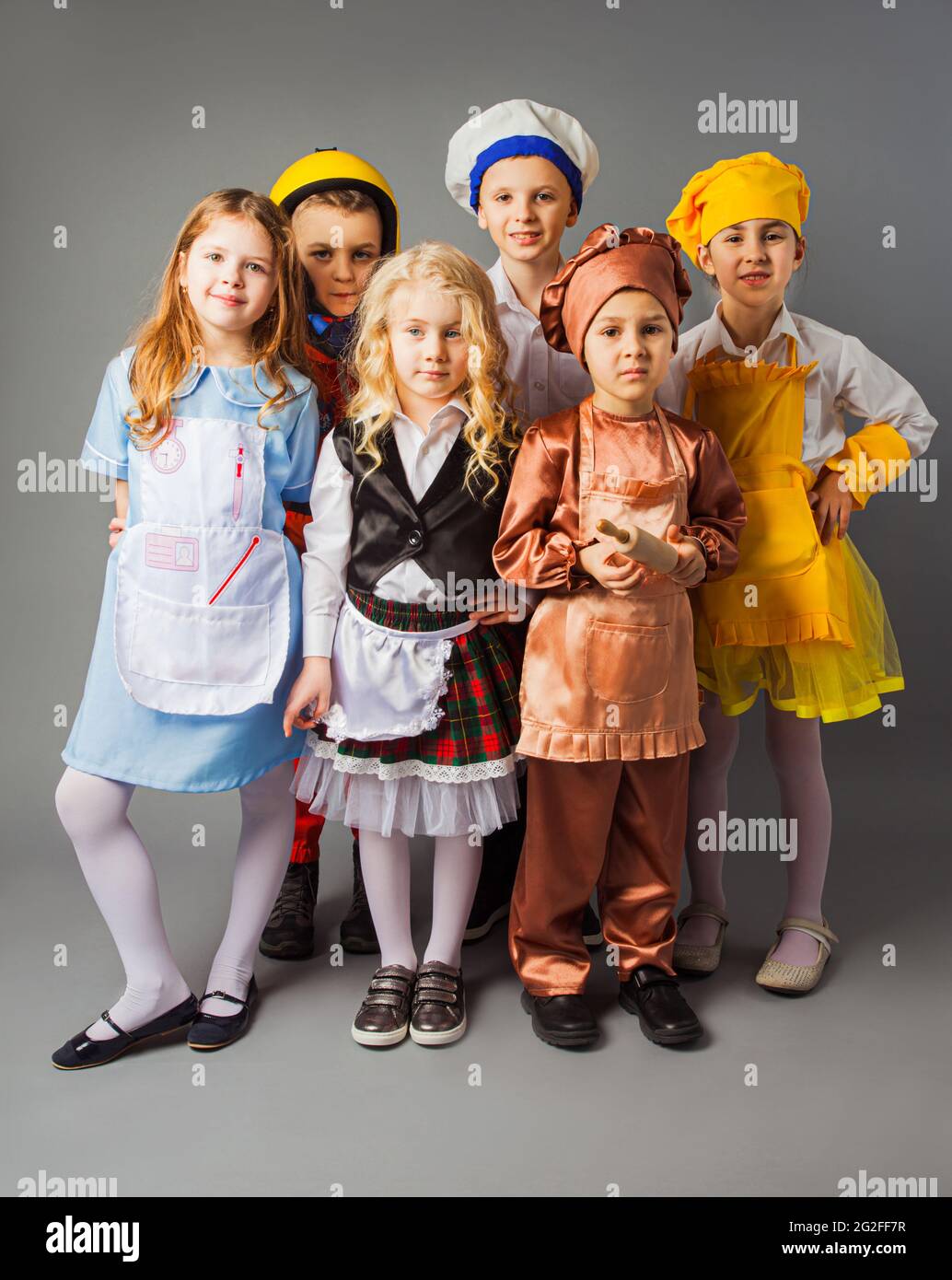 The group of kids in costumes of different professions Stock Photo - Alamy