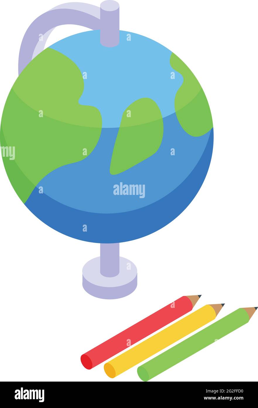 Education workflow globe icon. Isometric of Education workflow globe ...