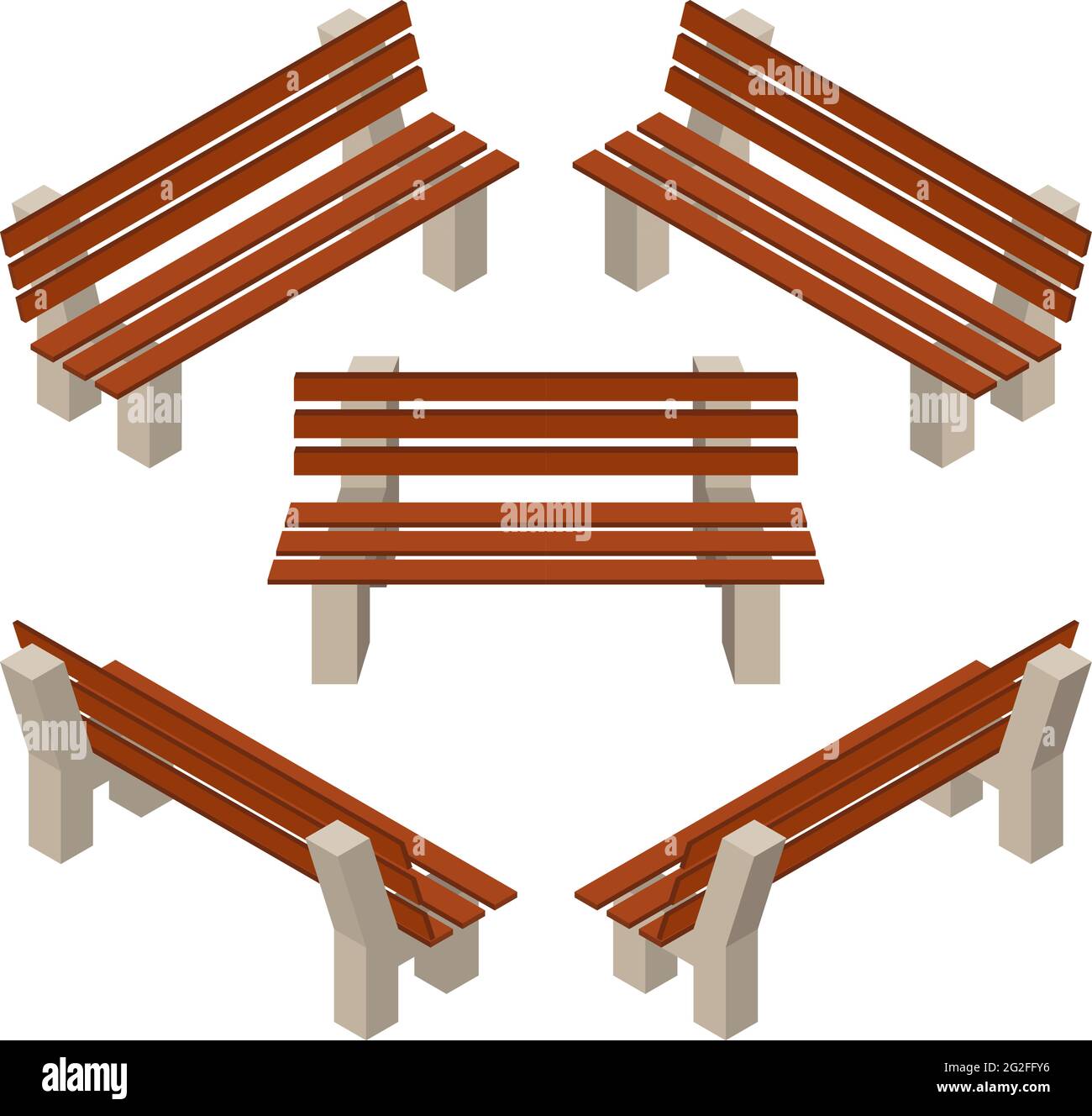 Set of wooden benches.isolated to construct garden, farm or other ...