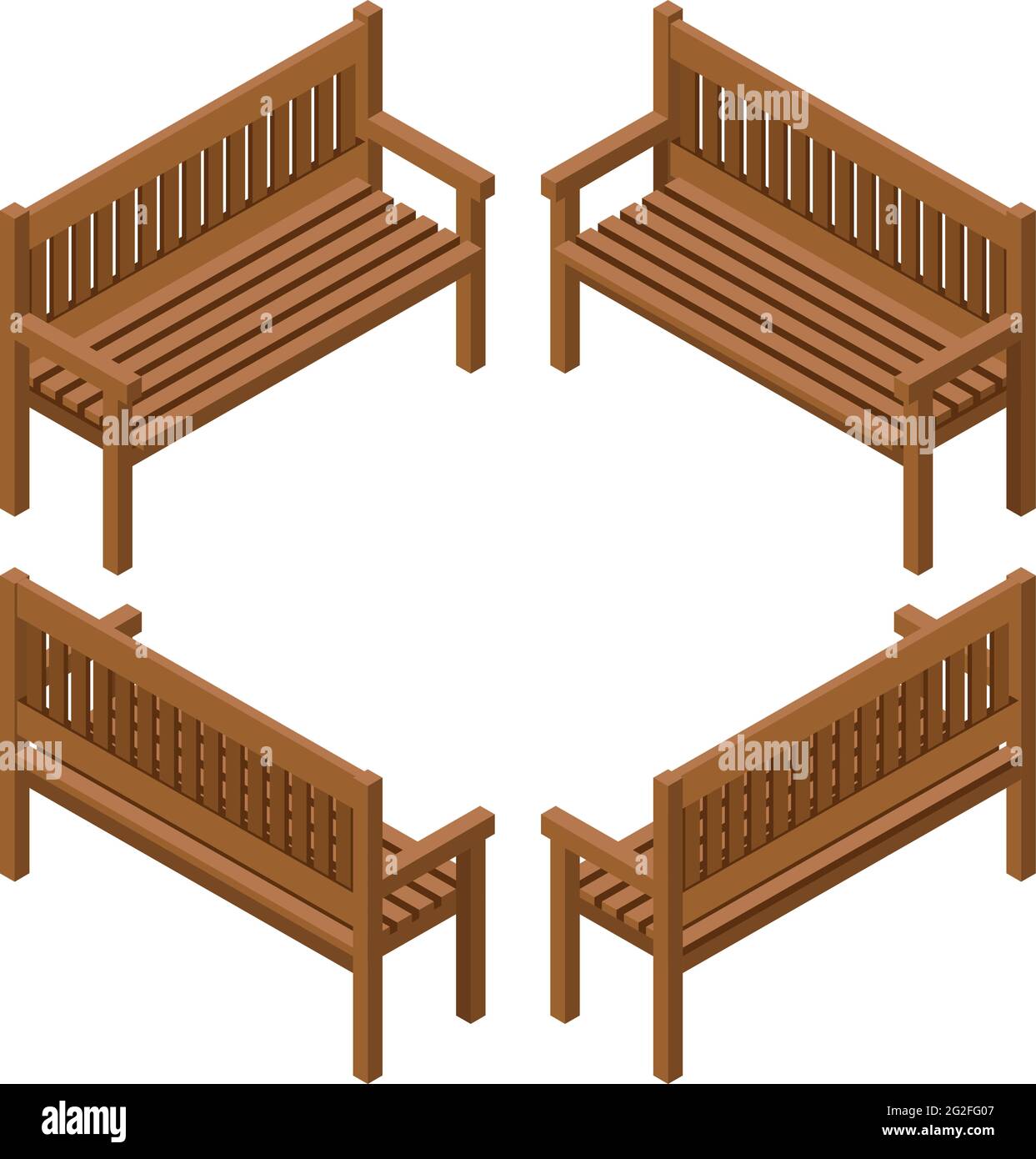 Set of wooden benches.isolated to construct garden, farm or other ...