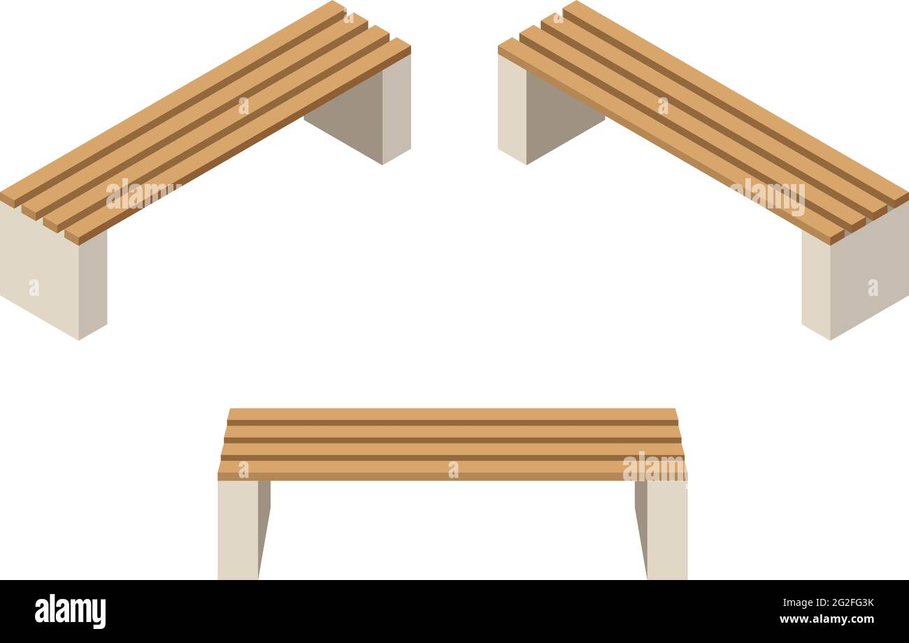 Set of wooden benches.isolated to construct garden, farm or other ...