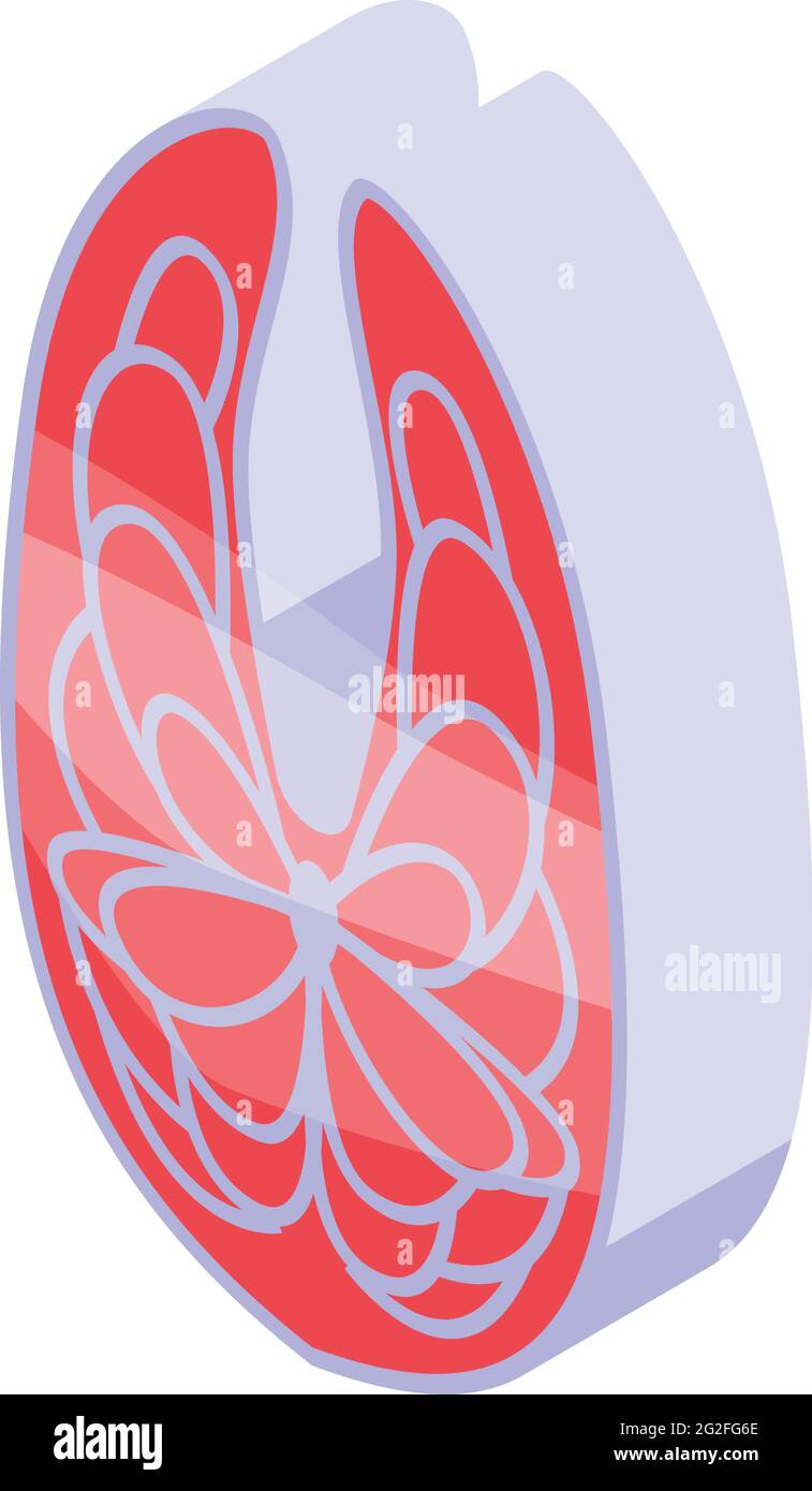 Red fish protein icon. Isometric of Red fish protein vector icon for ...
