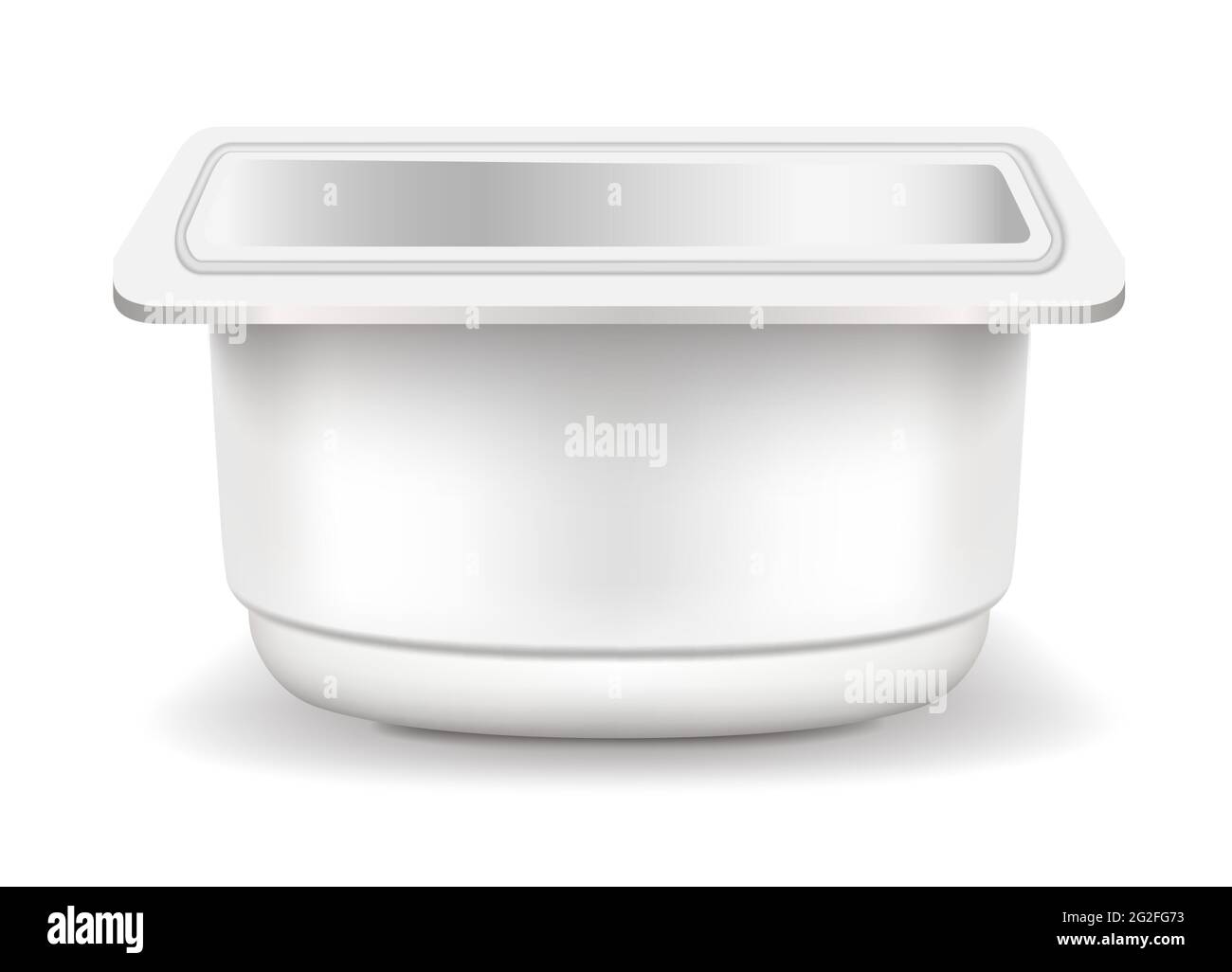 Yogurt packaging box. Packages of fermented milk products. Side view ...