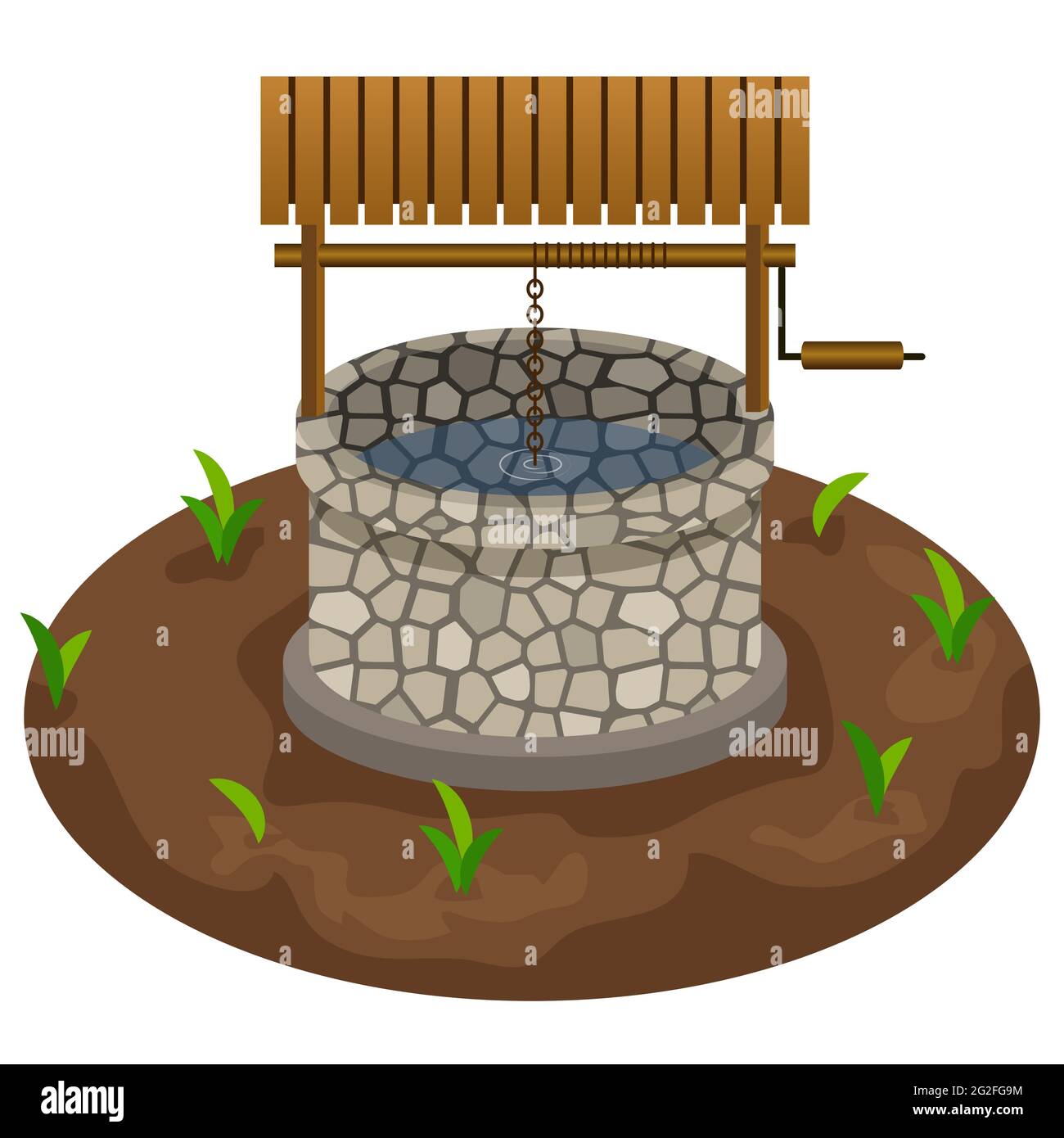 Well for farm scene design. Clip art to use in cartoon or farm game ...