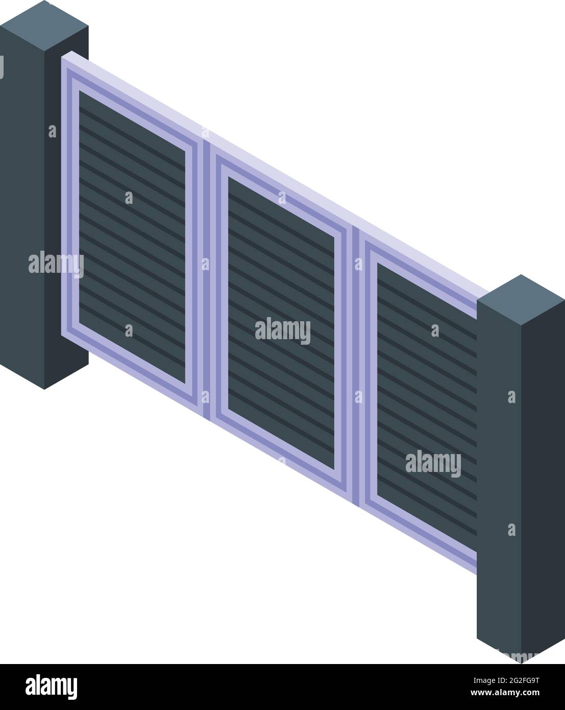 Automatic gate garage icon. Isometric of Automatic gate garage vector ...
