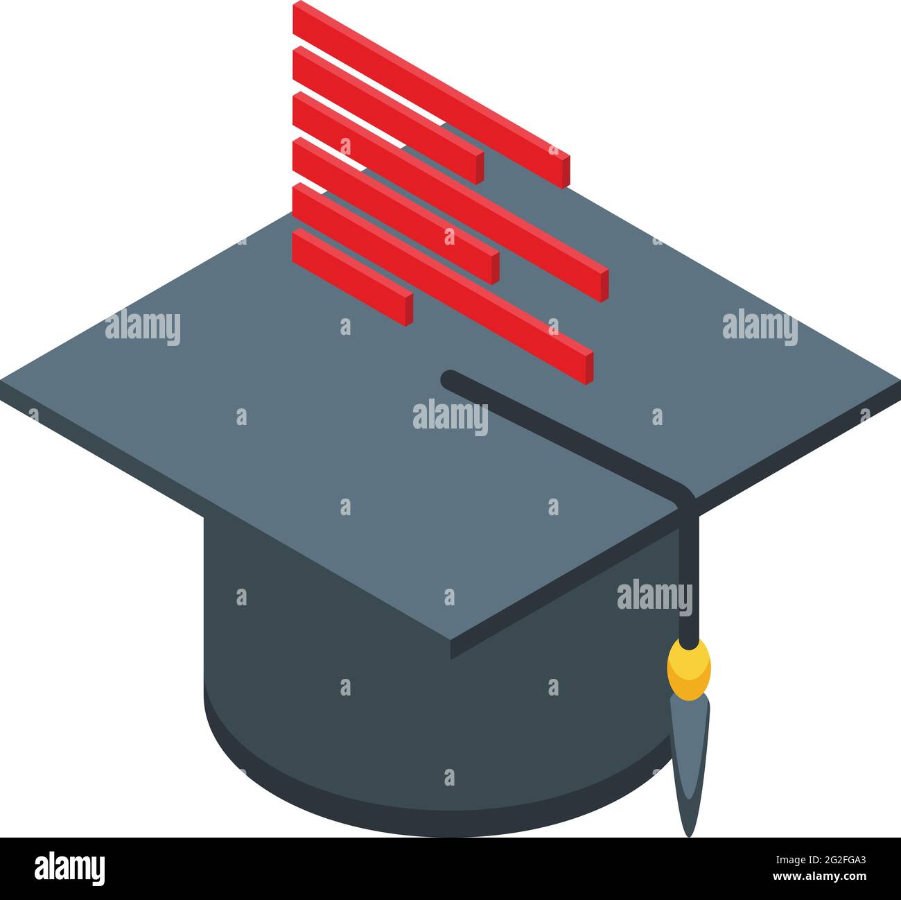 Education workflow graduation hat icon. Isometric of Education workflow ...