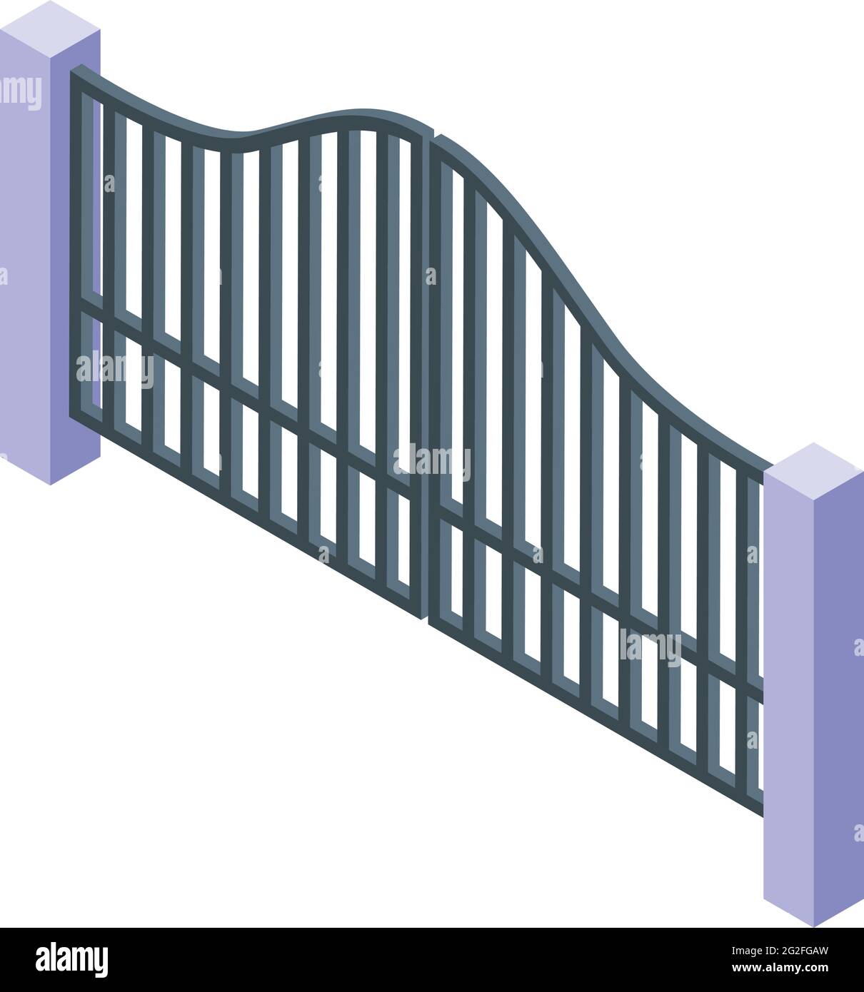 Automatic metal gate icon. Isometric of Automatic metal gate vector ...