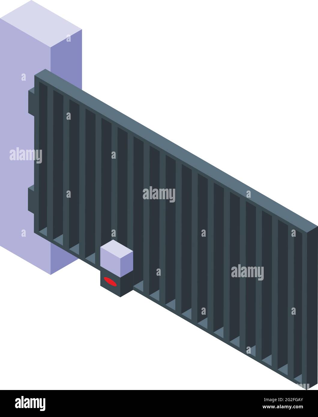 Automatic gate building icon. Isometric of Automatic gate building ...
