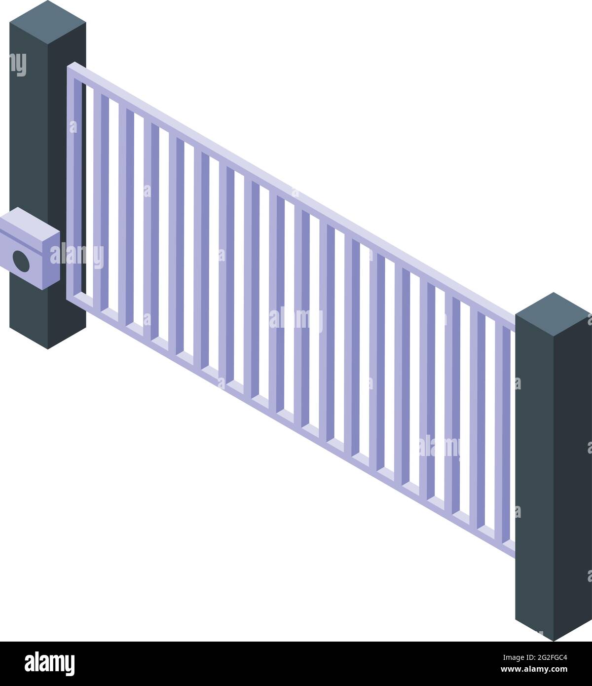 Automatic gate road icon. Isometric of Automatic gate road vector icon ...