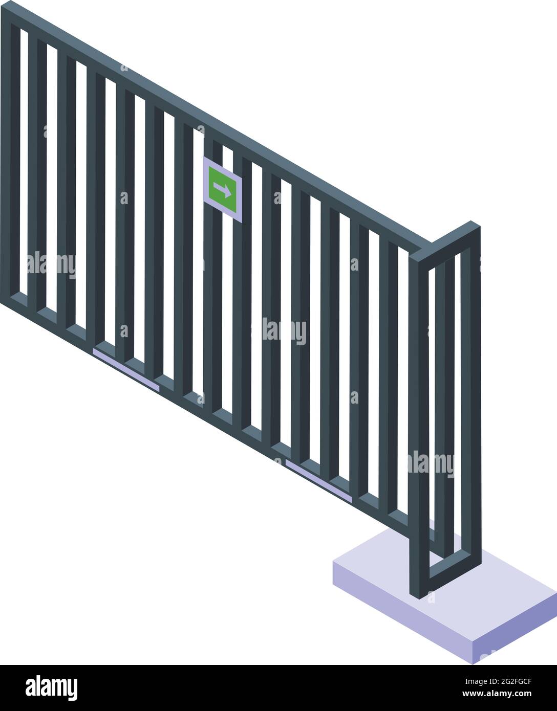 Automatic gate access icon. Isometric of Automatic gate access vector ...
