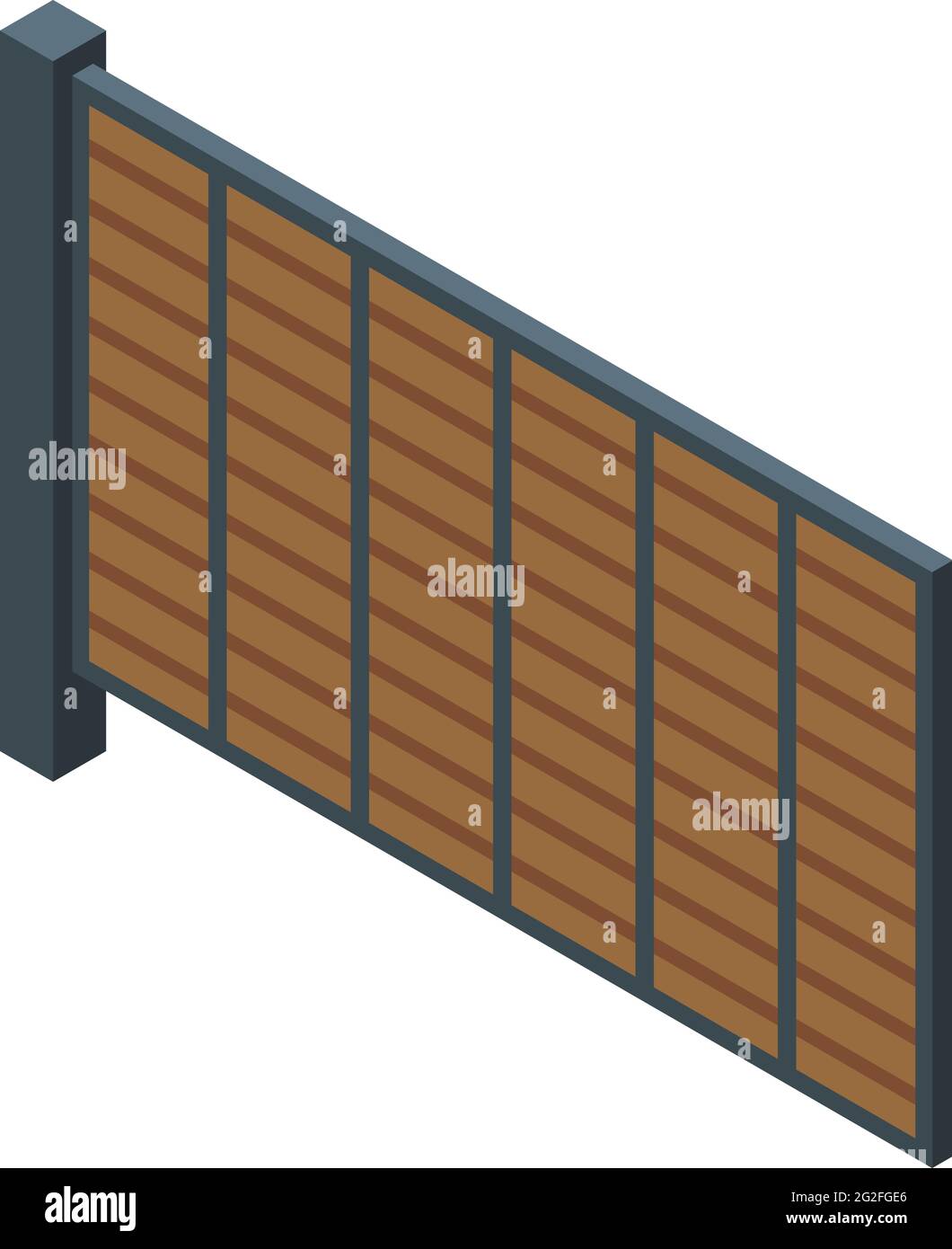 Automatic gate garden icon. Isometric of Automatic gate garden vector ...