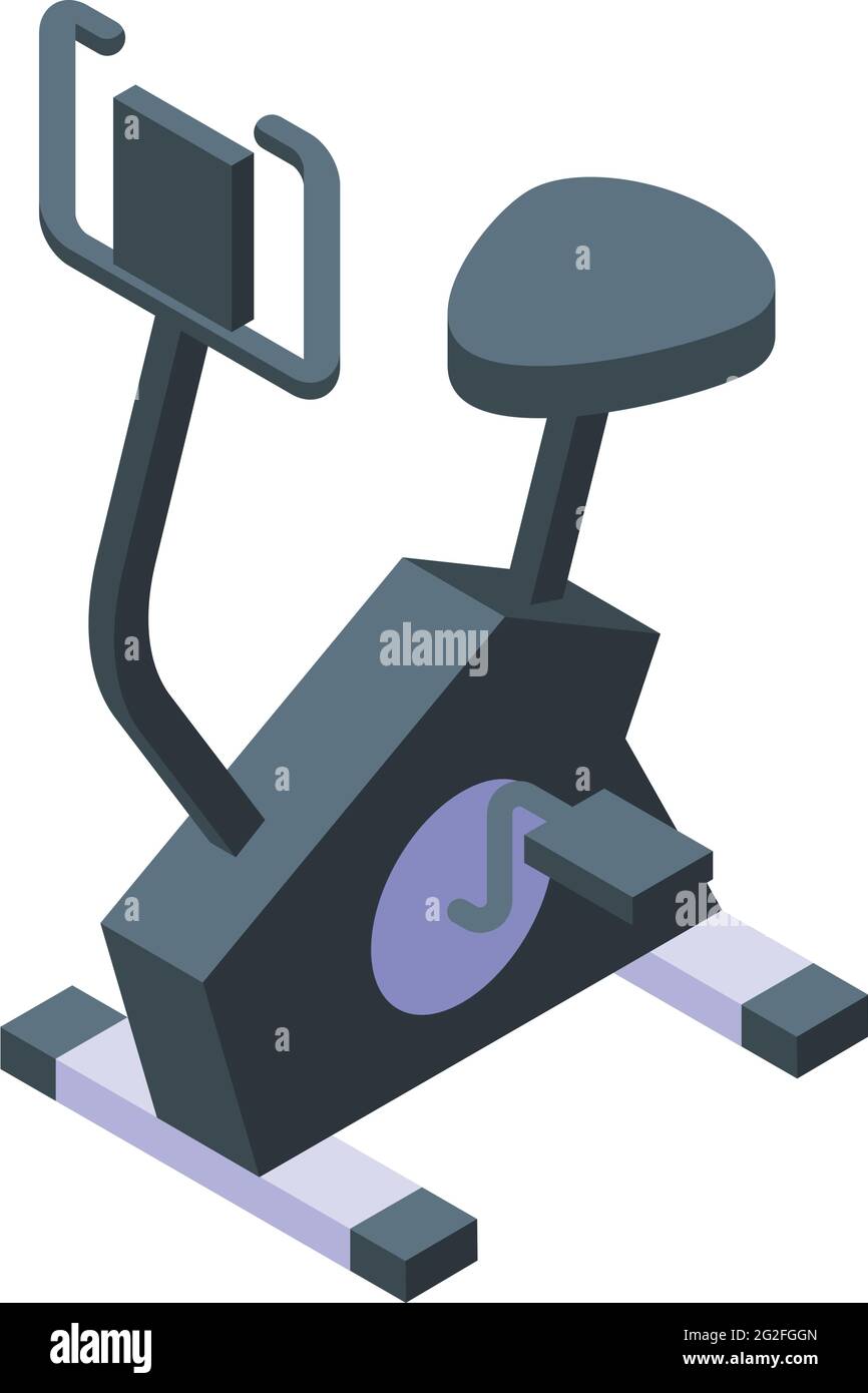 Fitness exercise bike icon. Isometric of Fitness exercise bike vector ...
