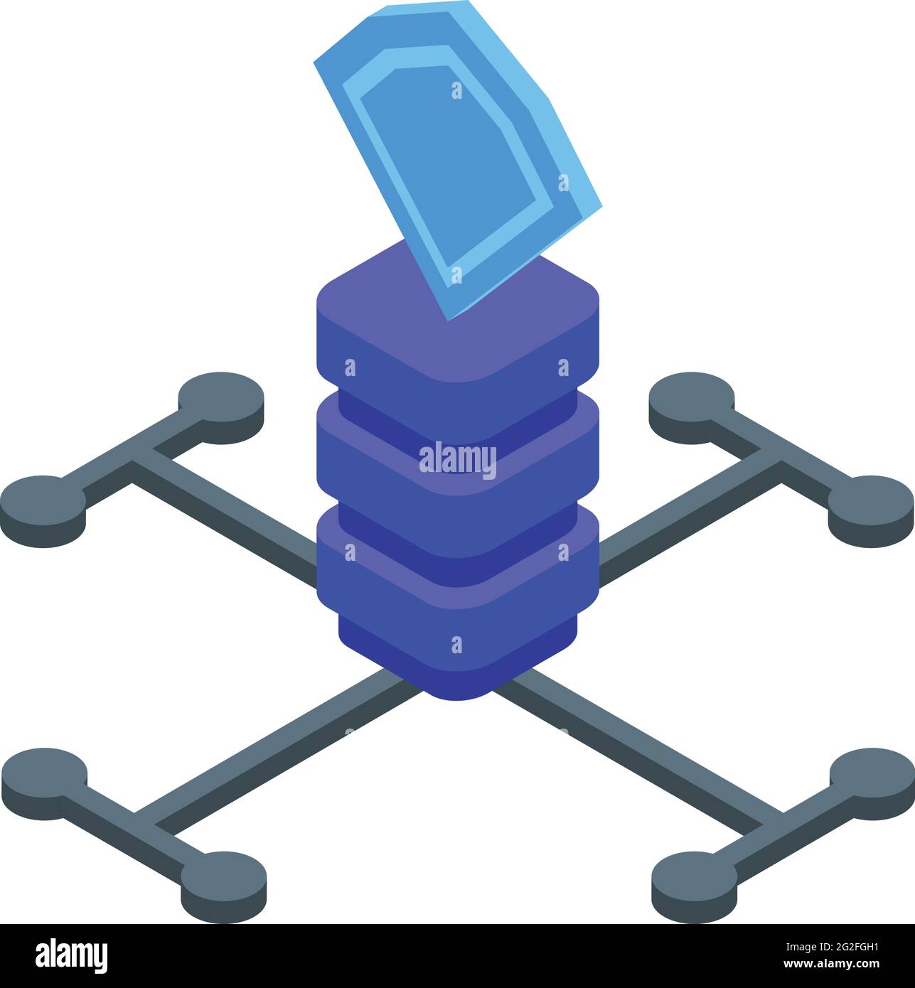 Block chain icon. Isometric of Block chain vector icon for web design isolated on white ...