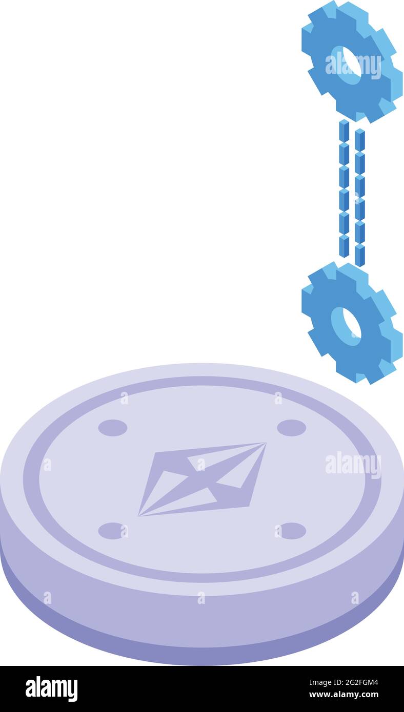 Block chain coin icon. Isometric of Block chain coin vector icon for ...