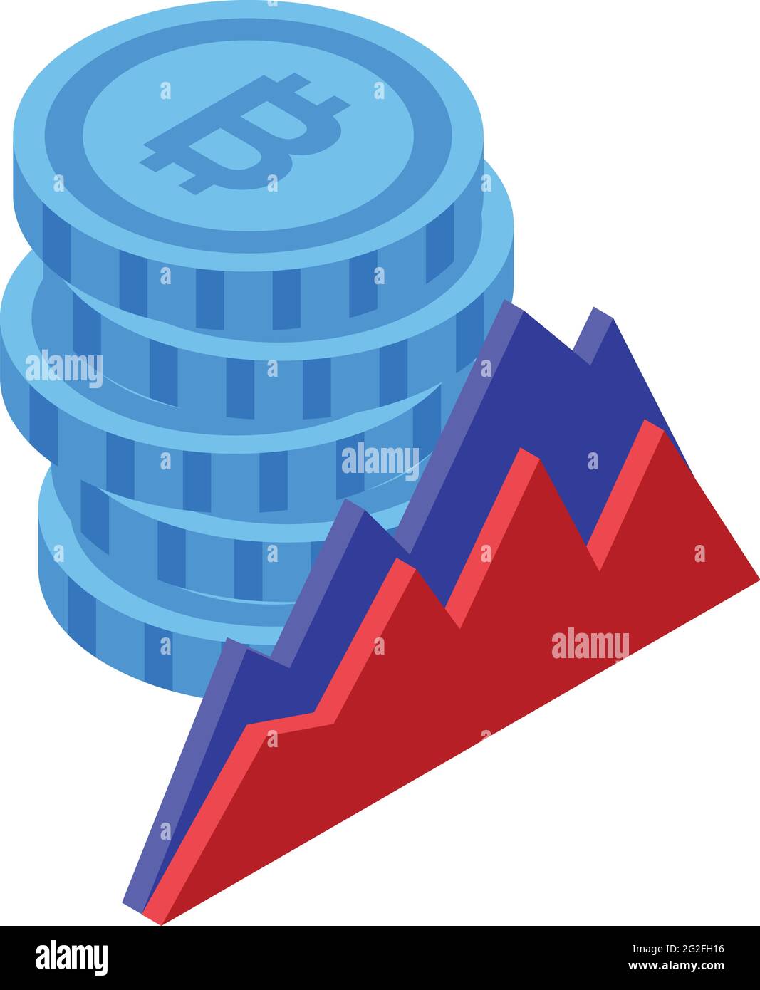 Bitcoin treasury graph icon. Isometric of Bitcoin treasury graph vector ...