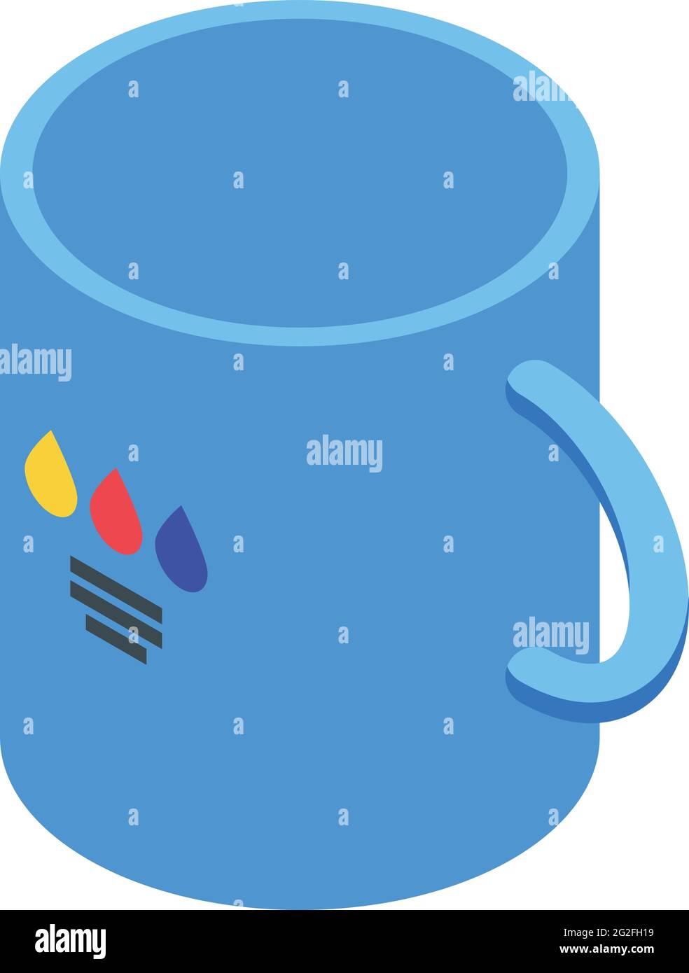 Mug digital printing icon. Isometric of Mug digital printing vector ...