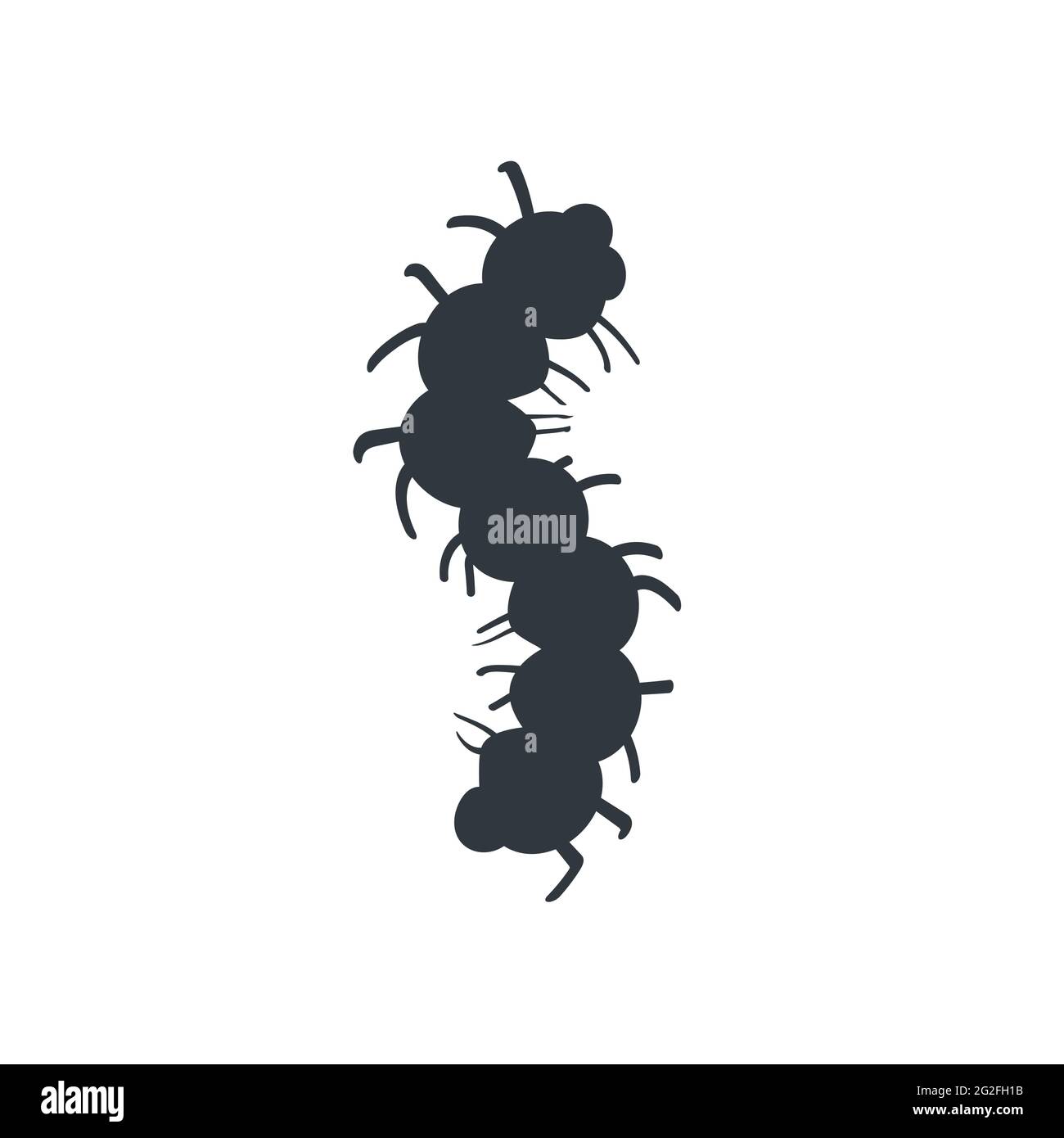 Caterpillar larva simple sign, insect icon on white background Stock ...