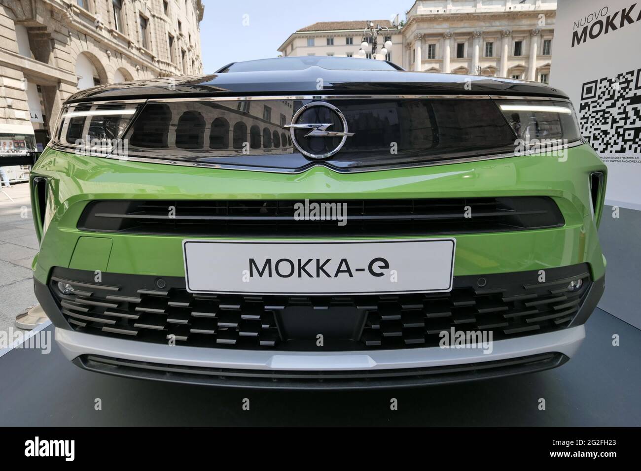 Car exposed at Mimo, international motor show in Milan. Logo Opel Stock ...