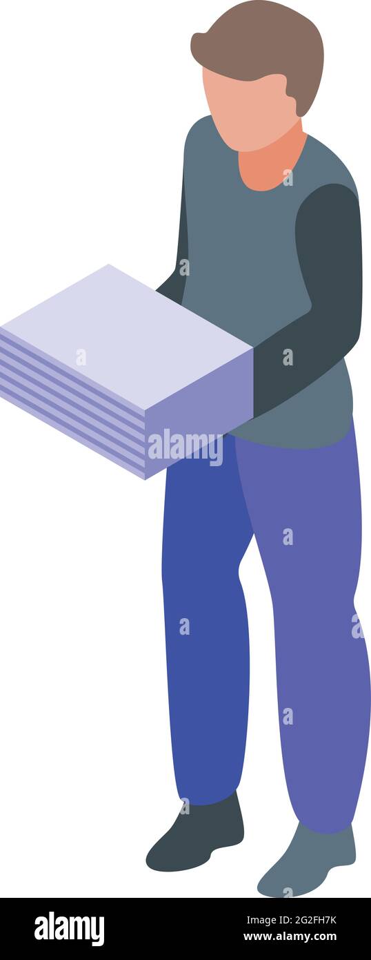 Papers digital printing icon. Isometric of Papers digital printing ...