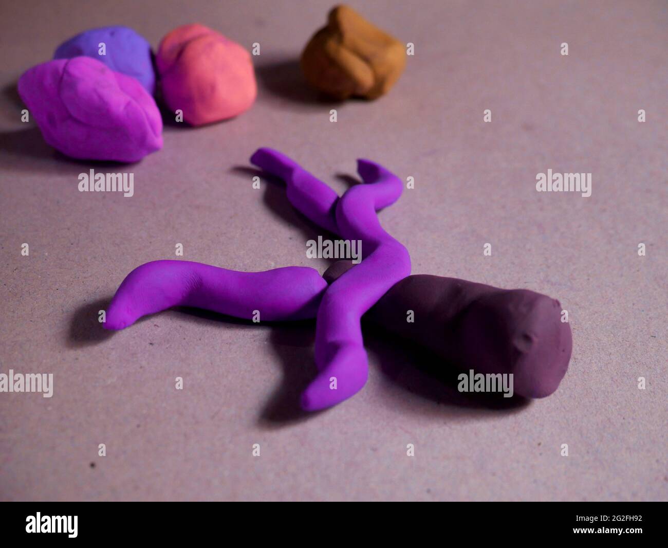 Four legs octopus made with clay art for kids education Stock Photo - Alamy