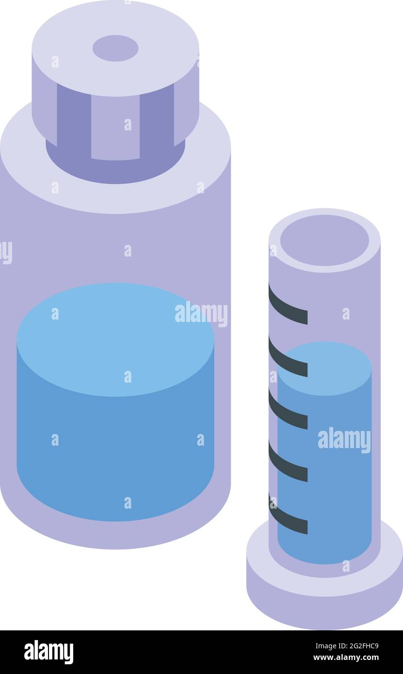 Water purification test tube icon. Isometric of Water purification test ...