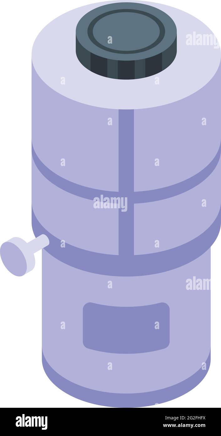 Water purification plastic tank icon. Isometric of Water purification ...