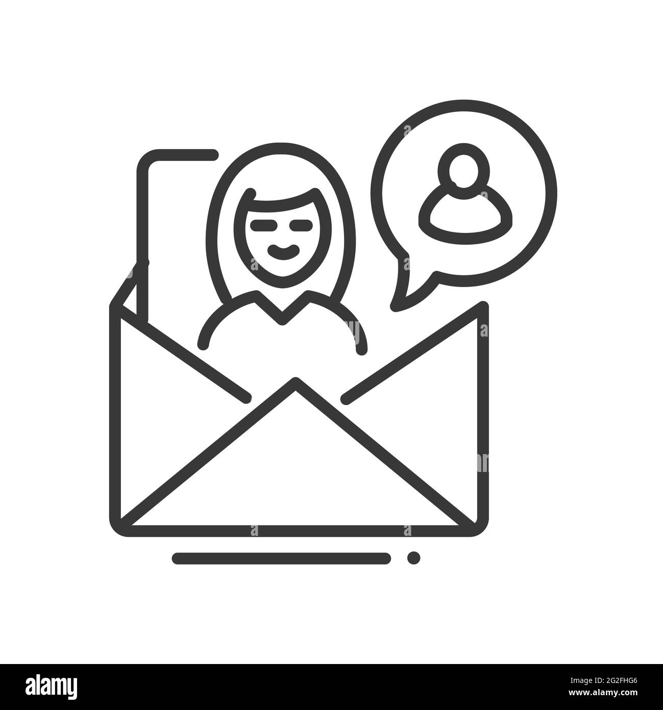 Subscribers - vector line design single isolated icon on white ...