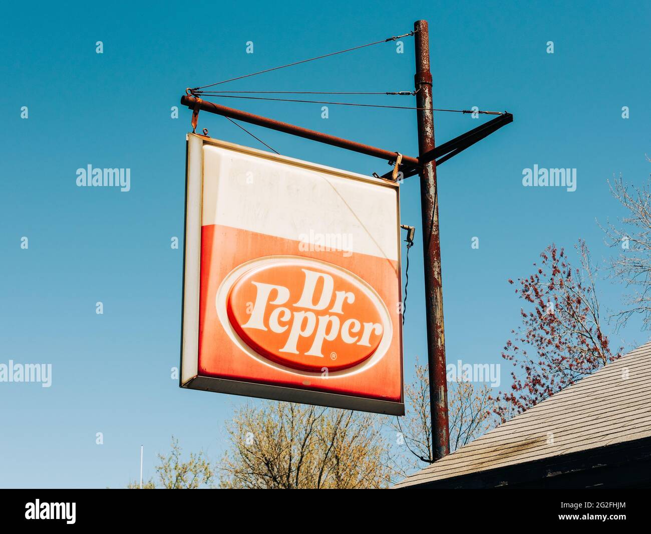 An old Dr. Pepper sign, in Maine Stock Photo - Alamy