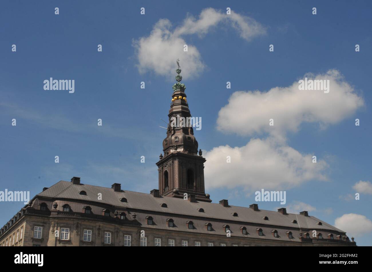 Copenhagen, Denmark. 09 June 2021, Christiansborg castle and part of ...