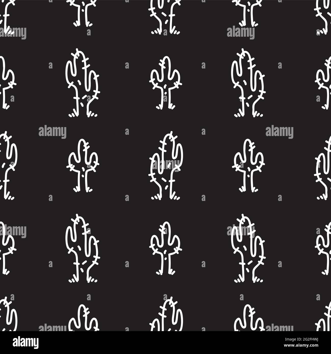 Black and white drawn stick figure of saguaro cactus clip art. Wild ...