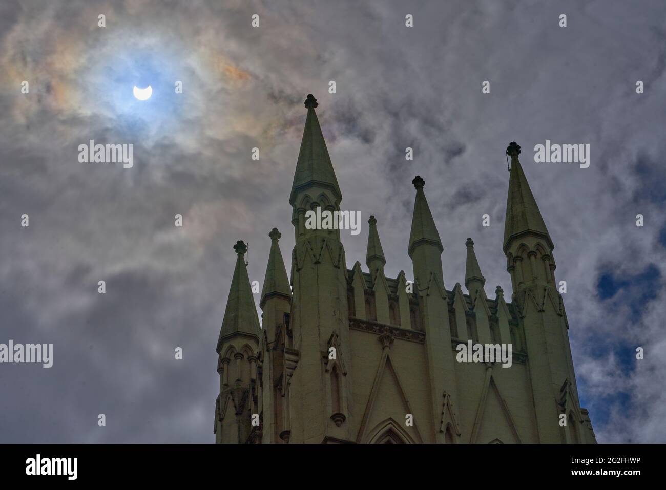 Partial solar eclipse as seen in Glasgow Scotland on 10/06/2021 Trinity ...